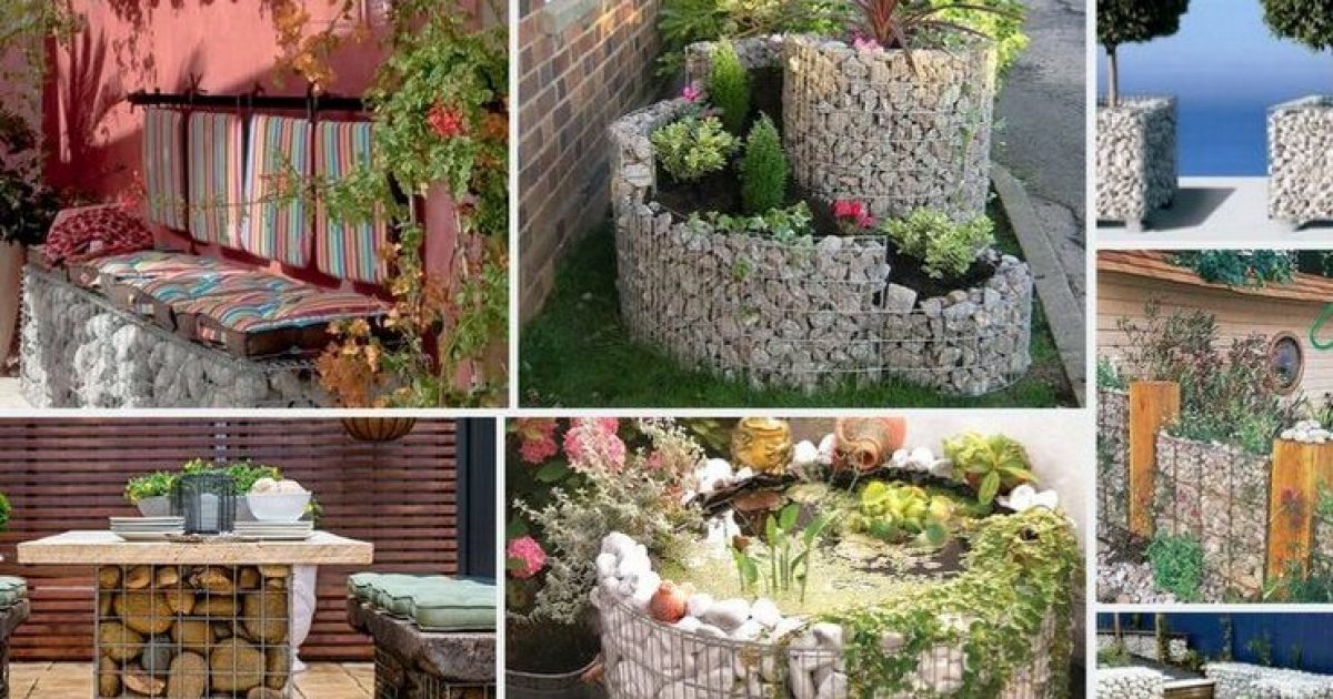 30+ καταπληκτικές κατασκευές για κήπους και αυλές με πλέγμα και πέτρες ...